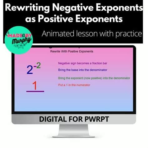 Rewriting Negative Exponent Expressions With Positive Exponents Tpt