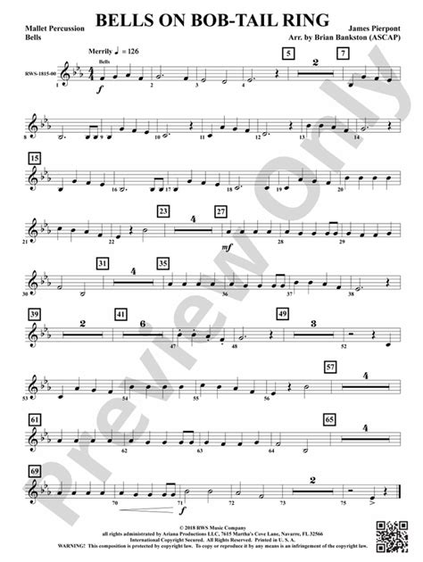 Bells On Bob Tail Ring Mallets Mallets Part Digital Sheet Music Download