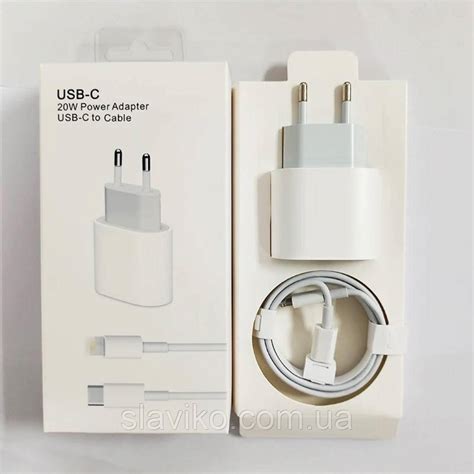 Комплект быстрой зарядки Apple SlaviKo для iPhone/iPad, кабель Type-C ...