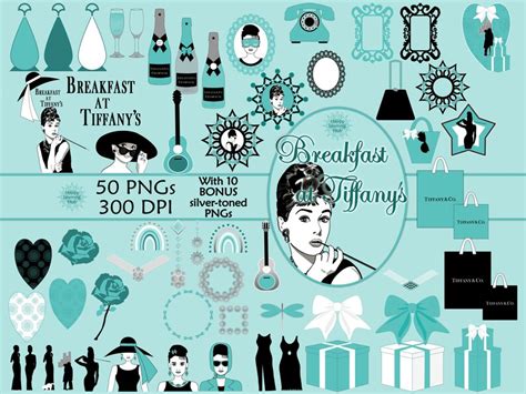 Breakfast At Tiffanys Clipart Images Audrey Hepburn Etsy Uk