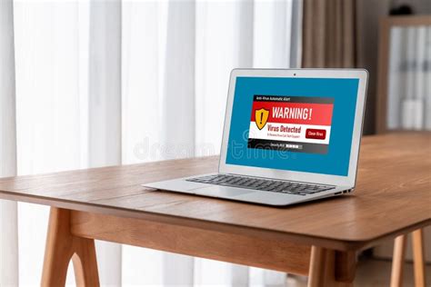 Virus Warning Alert On Computer Screen Detected Modish Cyber Threat