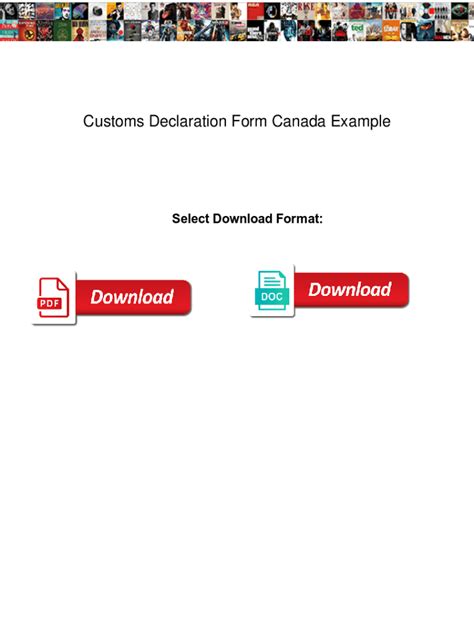 Fillable Online Customs Declaration Form Canada Example Customs Declaration Form Canada Example