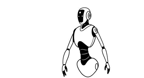 Monochromatic Robot Illustration Sleek Design 61619231 Vector Art At