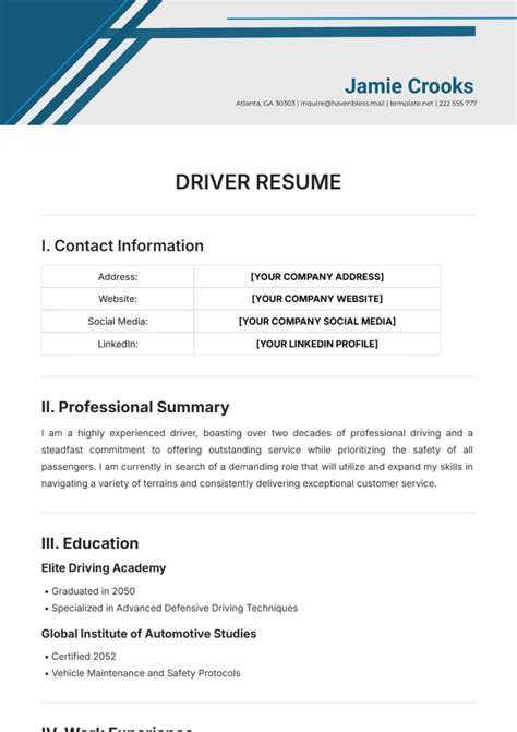 Driver Cv Templates Free Free Printable Driver Cv Templates Free Free Printable
