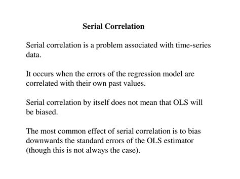 Ppt Serial Correlation Powerpoint Presentation Free Download Id