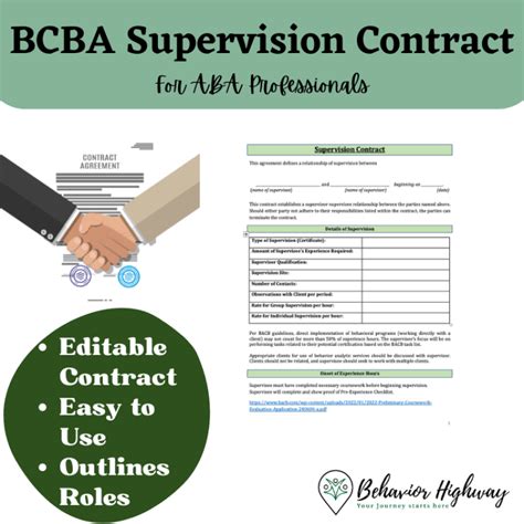 Supervision Contract Behavior Analyst Resource Center