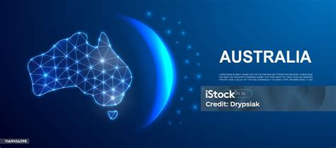웹사이트 템플릿에 대한 호주 3d 다각형 기호입니다 낮은 폴리 대륙 실루엣 그림 배너 디자인 호주 지도 디자인 그림 3차원 형태에 대한 스톡 벡터 아트 및 기타 이미지