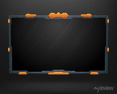 Abstract Metal Border Game Overlay Screen Gui Frame Template • Wall Stickers Video Template