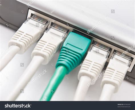 Network Cables Connected Router Modem Stock Photo Shutterstock