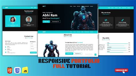 How To Create A Responsive Modern Portfolio Website Html CSS JS Full Tutorial Beginners To