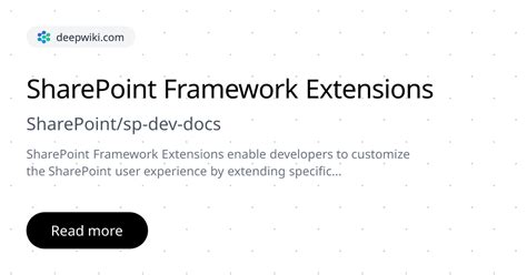 Sharepoint Framework Extensions Sharepointsp Dev Docs Deepwiki
