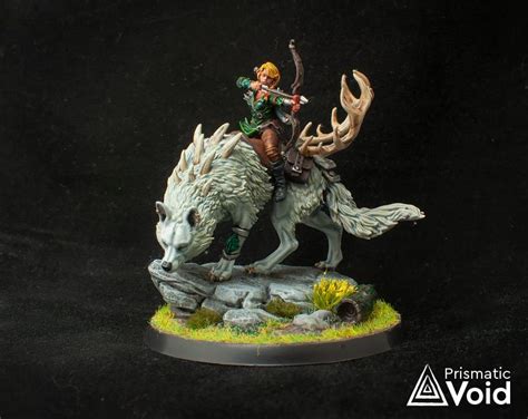 Veteran Ranger On A Dire Wolf Miniature Dnd Dire Wolf Mount Dire
