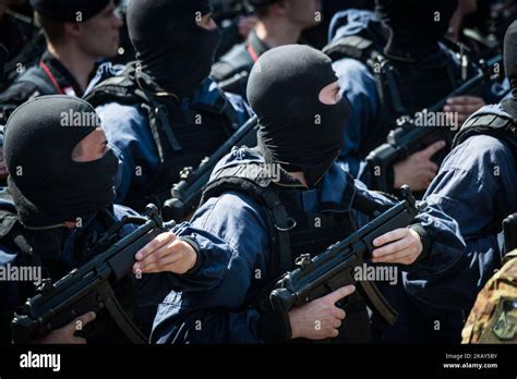 Italys Special Forces Officers Parade During A Ceremony Marking The