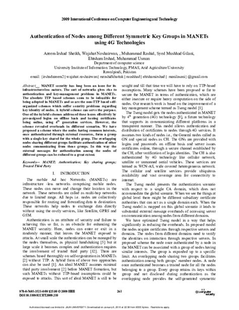 Pdf Authentication Of Nodes Among Different Symmetric Key Groups In