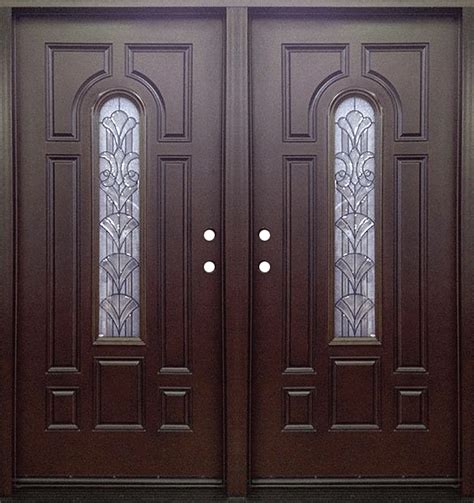 Fm Dark Walnut Double Exterior Fiberglass Entry Door Jeunesse Wood Door Inc Montclair
