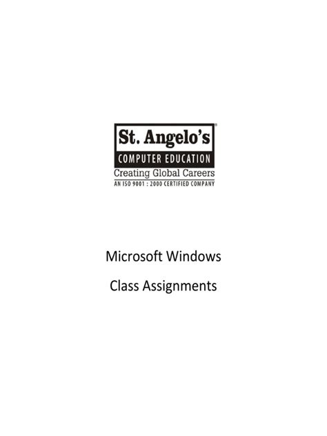 Microsoft Windows Class Assignments Pdf Computer File Microsoft Word