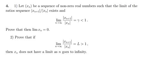 solved 1 let xn be a sequence of non zero real numbers