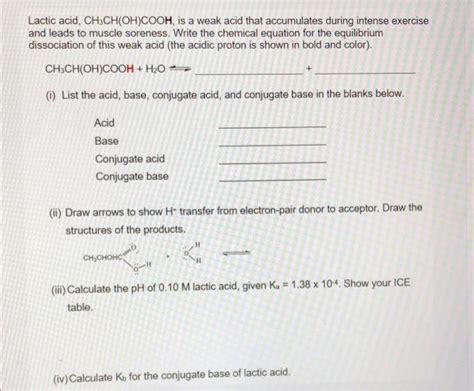Solved Lactic acid, CH3CH(OH)COOH, is a weak acid that | Chegg.com