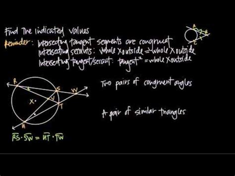 Intersecting Tangent And Secant Lines Of Circles Instructional Video For 9th 12th Grade
