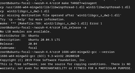 Outdated Mingw Required Version To Compile Winagent From Sources · Issue 5572 · Wazuhwazuh