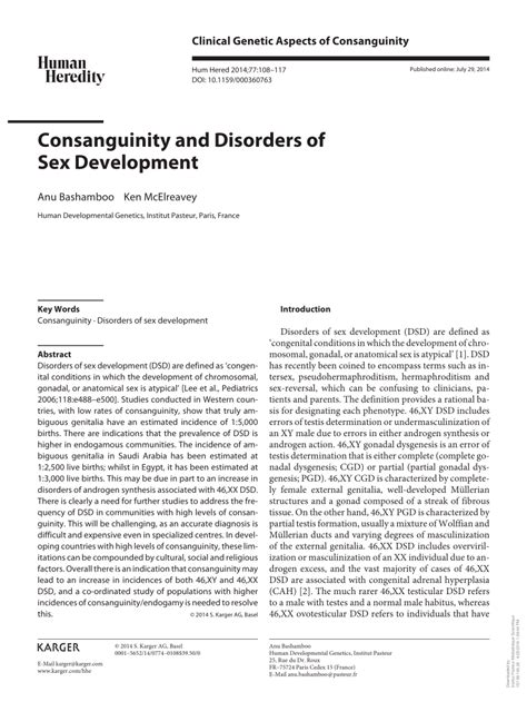 Pdf Consanguinity And Disorders Of Sex Development