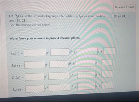 Solved Let P3x Be The 3rd Order Lagrange Interpolation