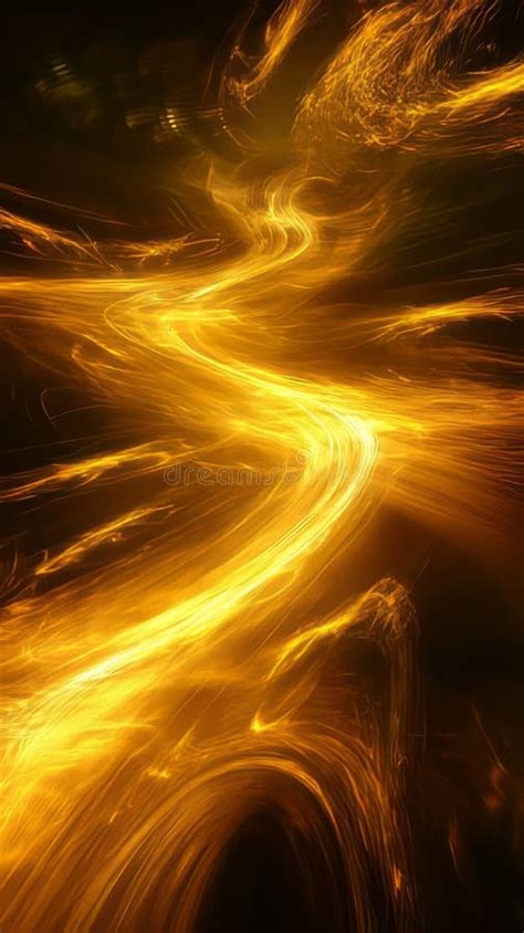 Abstract Golden Light Trails Creating Dynamic And Energetic Patterns Stock Illustration