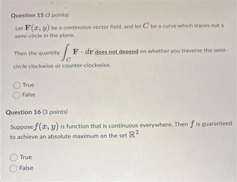 solved let f x y be a continuous vector field and let c be