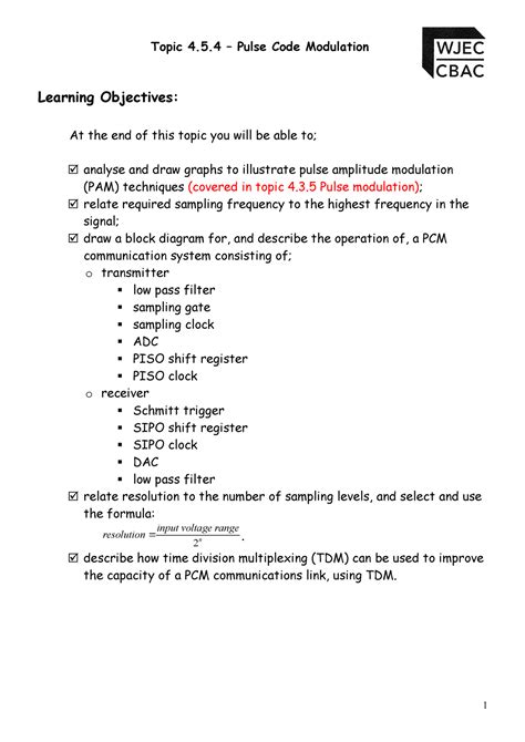 4 5 4 Pulse Code Modulation Topic 4 5 Pulse Code Modulation