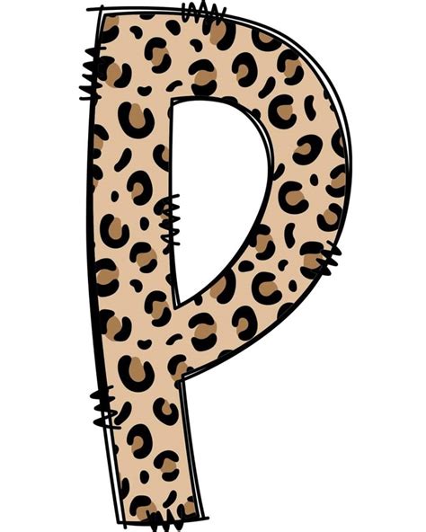 Leopard Print Letter P