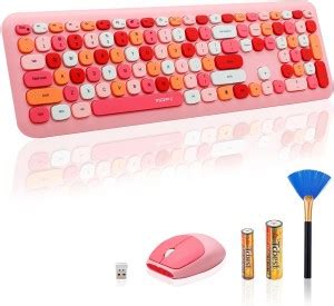 Verilux Wireless Keyboard Cute Keyboard And Mouse Combo Slim 2 4G USB Full Size Wireless Mouse