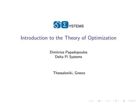 classical optimization theory unconstrained problem ppt