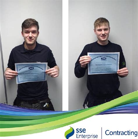 Sse Contracting On Linkedin Congratulations To Daniel And Ewan Who Have Recently Passed Their