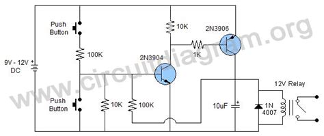 Push Button ON OFF Switch Circuit Diagram
