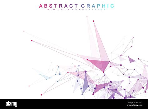 Geometric Abstract Vector With Connected Line And Dots Global Network