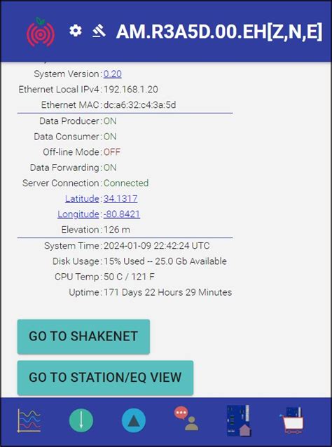 My Shake History Technical Support Raspberry Shake