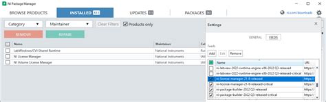 nipm allow filtering packages by feed ni community