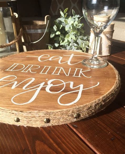 Eat Drink Enjoy Lazy Susan Etsy