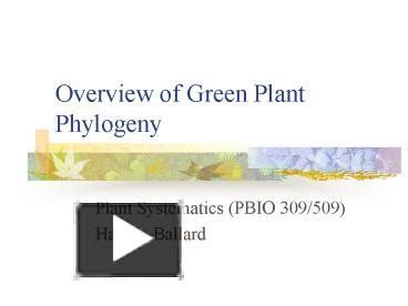 PPT Overview Of Green Plant Phylogeny PowerPoint Presentation Free To View Id Ec ZDc Z