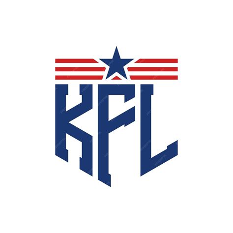 Premium Vector Patriotic Kfl Logo With Star And American Flag Straps
