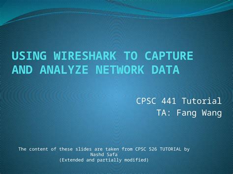 Pptx Using Wireshark To Capture And Analyze Network Data Dokumentips