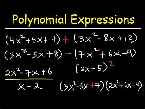 Polynomials Adding Subtracting Multiplying And Dividing Algebraic Expressions Artofit