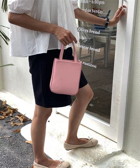 비건 레더 심플 스퀘어 미니 토트백 체인 숄더백 크로스백 가방