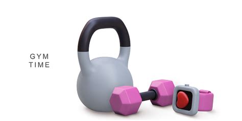 흰색 배경에 3d 현실적인 피트니스 팔찌와 덤벨 벡터 일러스트 레이 션 3차원 형태에 대한 스톡 벡터 아트 및 기타 이미지 3차원 형태 개념 개념 기호 Istock