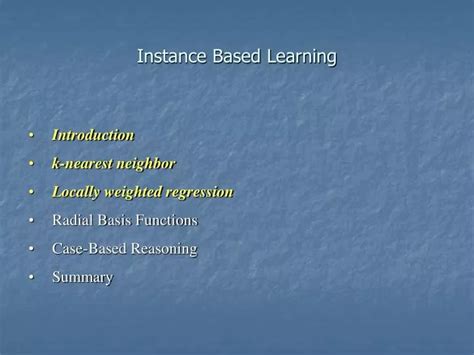 ppt instance based learning powerpoint presentation free download