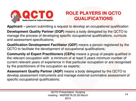Ppt Qcto Presentation Wandrseta Scoping Meeting Powerpoint
