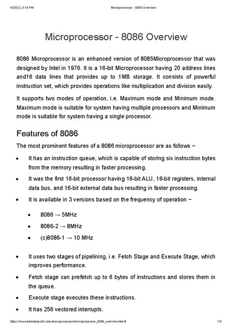Microprocessor 8086 Overview Key Features And Comparisons Studocu