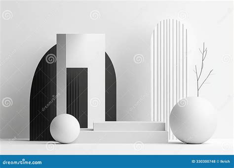 Monochromatic Minimalist Poster Bold Shapes Clean Lines Geometric