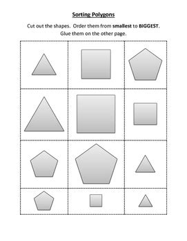 Sort Polygons By Size By Anna De Jong Teachers Pay Teachers
