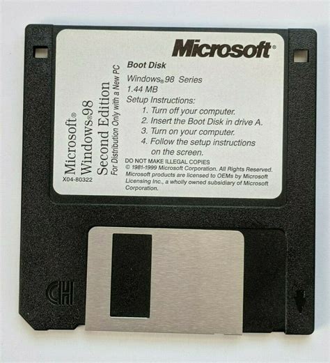 Microsoft Windows Second Edition Boot Disk Floppy Disk MB X Microsoft
